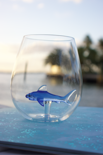 The Blue Shark Stemless Wine Glass™ - Featured On Delish.com, Housebea ...
